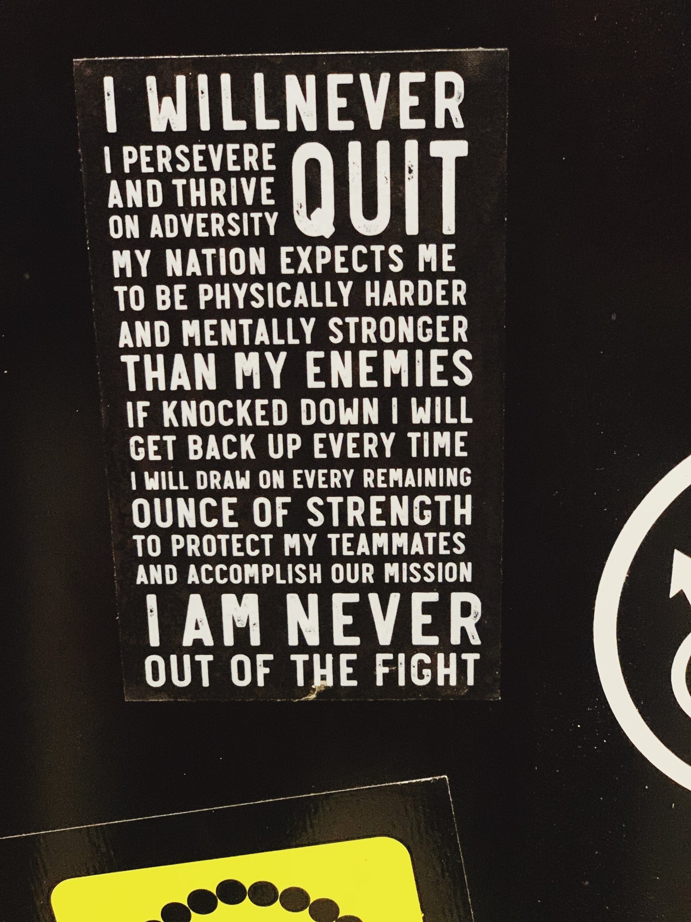 TNQ Creed Sticker – Team Never Quit